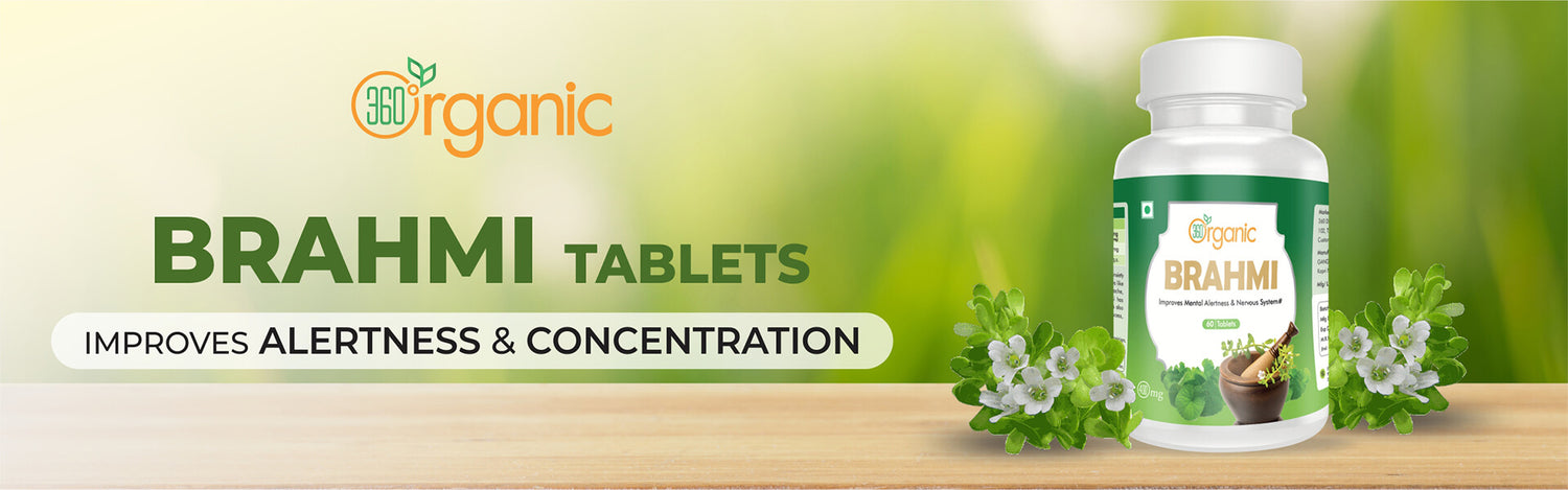 360 Degree Organic Brahmi Tablets 500 mg (60 Tablets)
